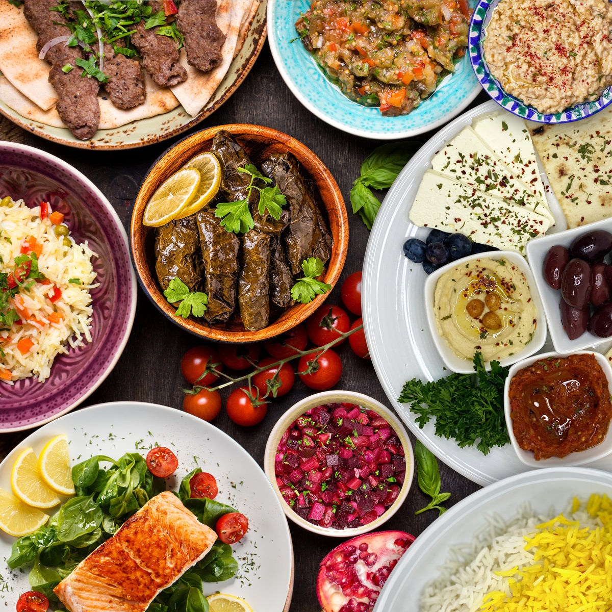Deluxe Mediterranean Dinner Catering Package (Serves 10) – NOORtoGO